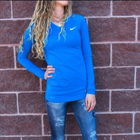 Nike | Tops | New Nike Pro Brilliantly Blue Compression Top | Poshmark